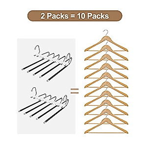 DEMKICO Pants Hangers Space Saving, 2 Pack Anti-Slip Design Stainless Steel Multifunctional Clothes Pants Hangers, Closet Organizers and Storage for Pants Jeans Scarf Skirts Trousers