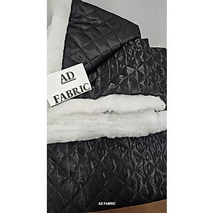 AD FABRIC, Polyester Quilted Padded Lining Fabric Black, 60" Wide, Sold by Yard, in Yards Continuous.