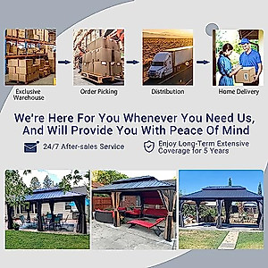 12' x 18' Hardtop Gazebo, Domi Outdoor Aluminum Metal Gazebo with Curtains and Netting, Galvanized Steel Double Canopy for Patios, Deck, Backyard