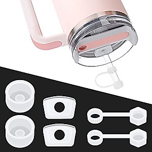 6Pcs Spill Proof Stopper Silicone for Stanley Cup 2.0 40oz/30oz Tumbler Leakproof Water Bottle Sealing Accessories with Round Top Leak Proof stopper Plug &Square lid anti-leak Stopper&Straw Cap Cover
