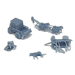 Outland Models Scenery Old West Horse Carriage Battle Wagon Set 1:160 N Scale