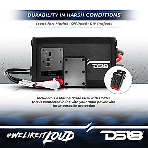DS18 NXL-X360.2D 2 Channel Marine Waterproof Amplifier - Class D Full-Range 180 x 2 Watts @ 4-Ohm 1000 Watts Peak - Great for Boats, Motorsports, Motorcycles, and All Elements Applications
