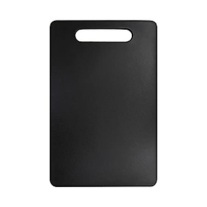 Fotouzy Plastic Utility Cutting Board with Handles, Food Safe PP Material, BPA Free, Dishwasher Safe, Thick Chopping Board, Large Size, Easy Grip Handle, for Kitchen (Black)