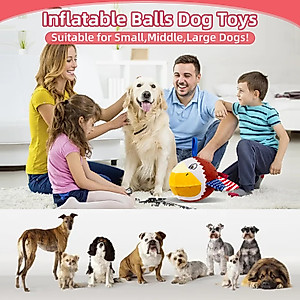 Dog Toy Balls for Aggressive Chewers with Crinkle Paper Interactive Outdoor Dog Toys for Tug of War Chase Toy with Rope Fun Fetch Rugby Ball Bird Themed Toy for Small Medium Large Dogs (Eagle)