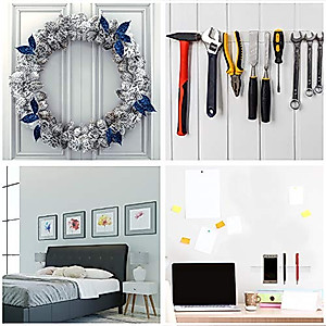 GLUIT Large Adhesive Hooks 12 Pack and Double Sided Tape Heavy Duty 2 Rolls 20 FT