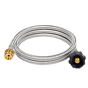 GASPRO 5 Feet Propane Adapter Hose for Blackstone Griddle, 1lb to 20lb Propane Hose Converts 1lb Appliances to 5-40lb Tanks, Fit for Buddy Heater, Gas Grill, and More