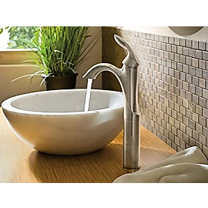 Moen Eva Brushed Nickel One-Handle High Arc Bathroom Faucet, 6400BN