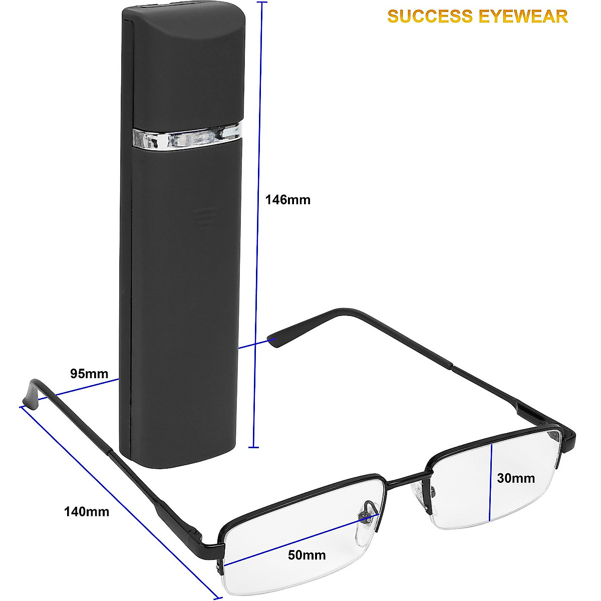 Reading Glasses 2 Pair Black and Brown with Cases Ultra Thin Lightweight Spring Hinge Glasses for Reading for Men and Women +1.75