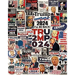 100 Pack Donald Trump 2024 Stickers (Large Size), Bumper Sticker, Trump Decal for Laptop, Phone, Car, Water Bottle
