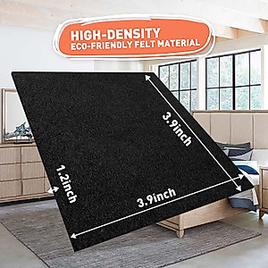 4" x 4" x 1/8" Thickness Adhesive Felt Sheet Furniture Pads Black Felt Fabric for Art Crafts and Home Making (10 Pieces)