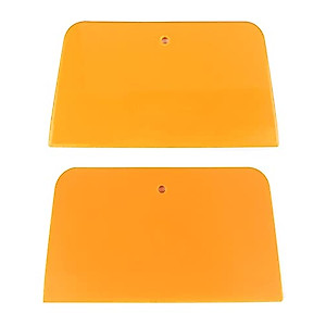 QWORK Body Filler Spreaders, 15 Pcs Car Scraper Kit, Automotive Fillers Hard Plastic Spreaders, Soft Installation Tool for Auto Glass Cleaning, Caulking Agents Car Body Maintenance