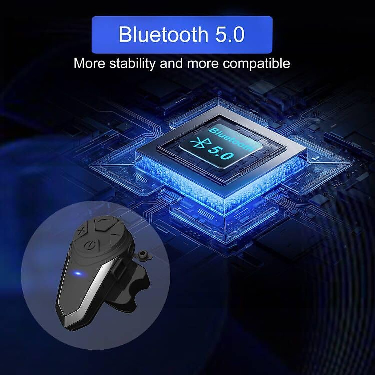 THOKWOK Motorcycle Bluetooth Headset,New Version BT-S3 1000m Helmet Bluetooth Intercom, Motorcycle Bluetooth Communication System for Ski/ATV/Dirt Bike Up to 3 Riders(Boom Microphone, Pack 1)