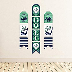 Big Dot of Happiness Par-Tee Time - Golf - Hanging Vertical Paper Door Banners - Birthday or Retirement Party Wall Decoration Kit - Indoor Door Decor