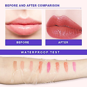 ibcccndc Peel Off Red Lip Stain 2 Colors Set -Long Lasting,Smudge Proof, Waterproof, Natural Base Liquid Lipstick Kit Nonstick Cup Tear-off Lip Gloss (Beautiful 8&12)