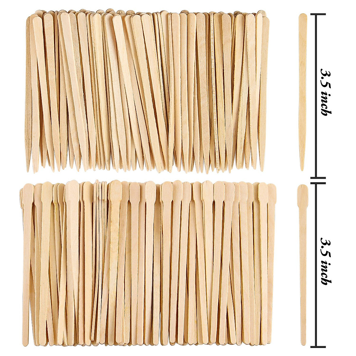 Aneco 800 Pieces Wood Wax Applicator Sticks Wax Spatulas Small Wood Spatulas Applicator for Hair Eyebrow Removal, 2 Style