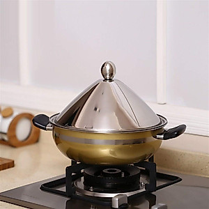 Tajine, with base, suitable for various types of stoves, induction cookers and ovens, suitable for soup pot, steamer, Taji pot, stainless steel multifunctional pot, diameter 26cm