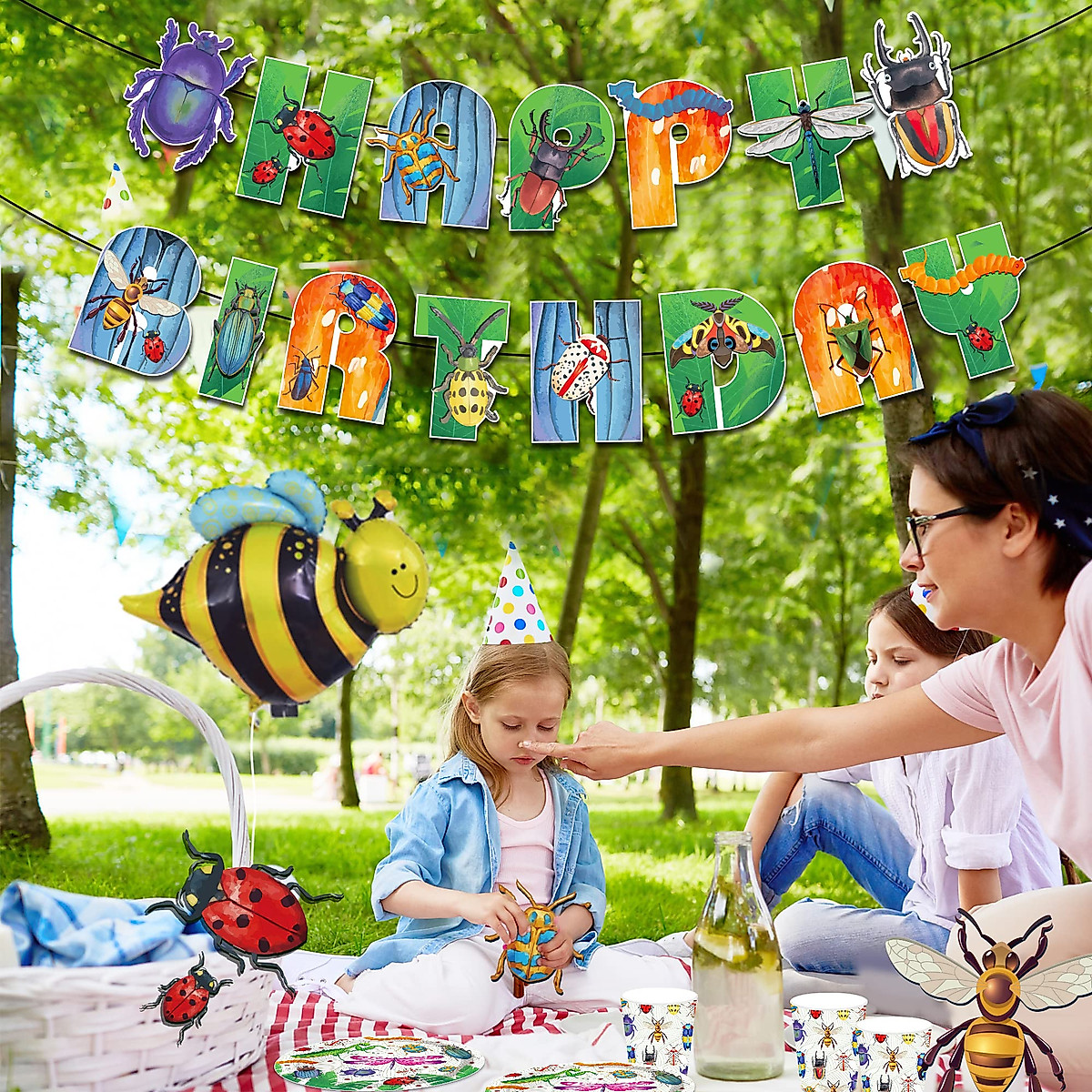 Spring Bugs Party Banner Bug Party Supplies and Decorations Bug Happy Birthday Banner Insect Birthday Banner for Insect Birthday Party Decorations and Bug Birthday Party Supplies