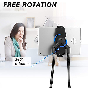 B-Land Tablet Holder for Gooseneck Stand, Universal Mobile Phone Mount Tablet Clamp (Gooseneck Stand Not Included)