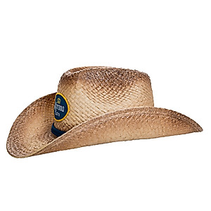 Men's Corona Extra Straw Beach Cowboy Hat with Curved Brim Tan