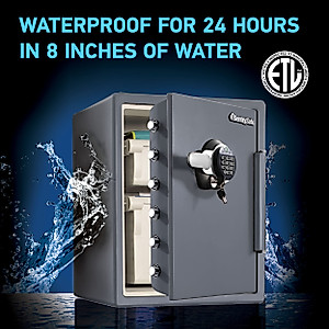 SentrySafe Fireproof and Waterproof Gray Steel Home Safe with Digital Keypad Lock, Floor Safe with Interior Lighting Secures Money, Documents, 2.05 Cubic Feet, SFW205GQC