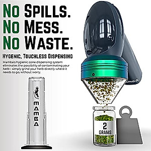 Mamba V2-55 Electric Herb Grinder, USB Rechargeable Automatic Grinder Fast Mill with Aluminum Alloy Head, includes Herb and Spices Holding System (Charcoal)