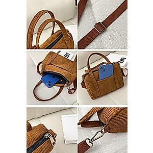 Women Corduroy Crossbody Bags Small Tote Bags Casual Shoulder Handbag Cute Hobo Bags Girls Corduroy Purse Satchel 2023