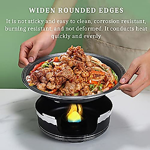 Chafing Dish Party Buffet Aluminum Alloy Non Stick Pan, Household Food Warmers Servers Tray with Fuel Holders, for Meat Vegetable Seafood Lobster Fish Head Bullfrog Pot,23cm