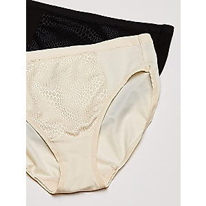 Warner's womens Blissful Benefits Tummy Smoothing Hi-cut Panty Underwear, Sugar Coral Pearled Ivory Black, Large US