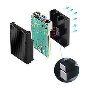 ZkeeShop for Raspberry Pi 4 Armor Aluminum Alloy Case with Cooling Column Passive Cooling Case Compatible for Raspberry Pi 4 Model B