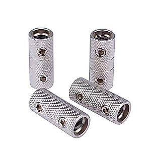 8 Gauge Wire Coupler Terminal Butt Connector (4pcs) Car Audio Stereo Power or Ground Wire Splice Coupler - Nickel Plated