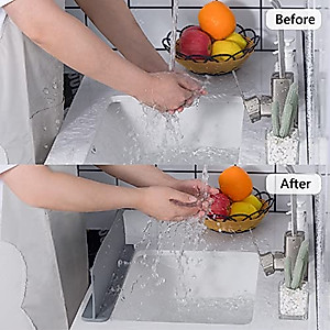 Kitchen Sink Splash Guard, Silicone Island Sink Backsplash Guard, Premium Water Splash Guard for Sink, Kitchen Sink Accessories, Grey