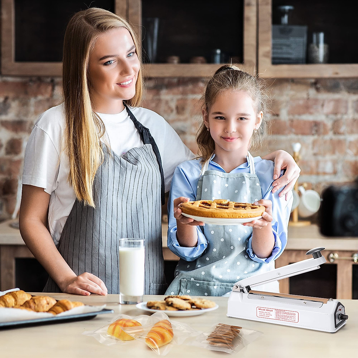 METRONIC Impulse Sealer 8 inch, Manual Heat Sealer Machine for Plastic Bags, Shrink Wrap Bag Sealers Heavy Duty Sealing Machine With Repair Kit (White)