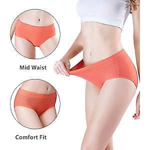 wirarpa Women's Underwear Cotton Mid Waisted Ladies Panties Full Coverage Briefs Multicolored X-Small