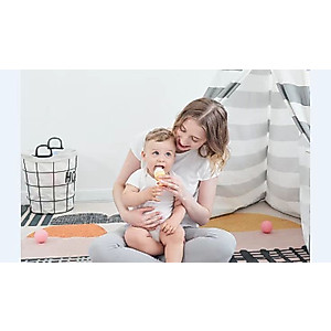 Smily Mia Freezer Teether for Babies 12-18Months,Freezable Ice Cream Toy for 6-12Months Babies,Cold Water Soother for 3-6Months for Teething Pian Relief,Cream White