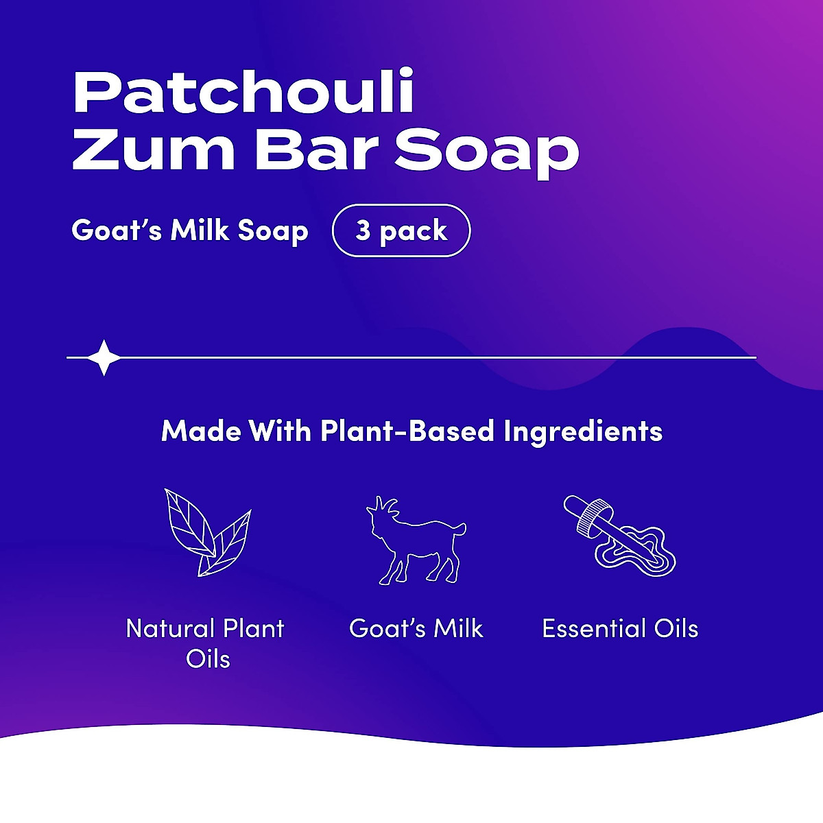 Zum Bar Goat's Milk Soap - Patchouli - 3 oz (3 Pack)