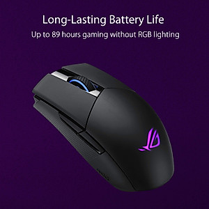 ASUS Optical Gaming Mouse - ROG Strix Impact II | Wireless Gaming Mouse with 16,000 DPI | 5 Programmable Buttons, RGB Lighting, 2.4 GHz, Long Battery Life, Lightweight, Ergonomic (Renewed)