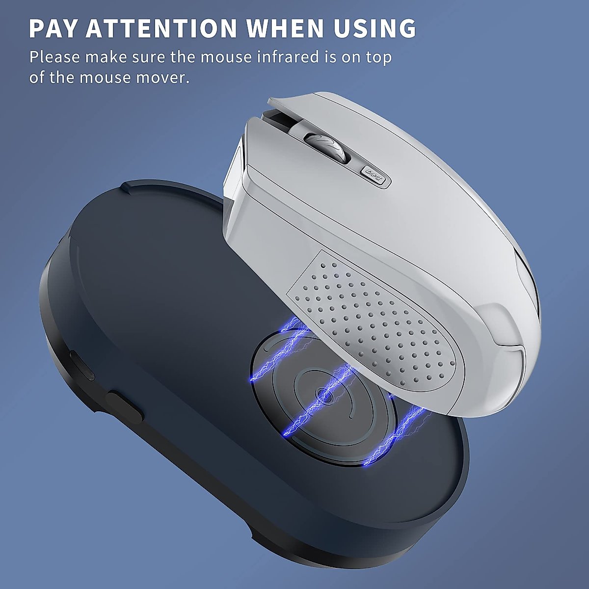 Ergopollo Mouse Jiggler, Undetectable Mouse Mover Device Wiggler Shaker with Drive Free USB Cable and 5V1A Adapter, Moves Mouse Automatically, Keep PC Screen Active, Blue