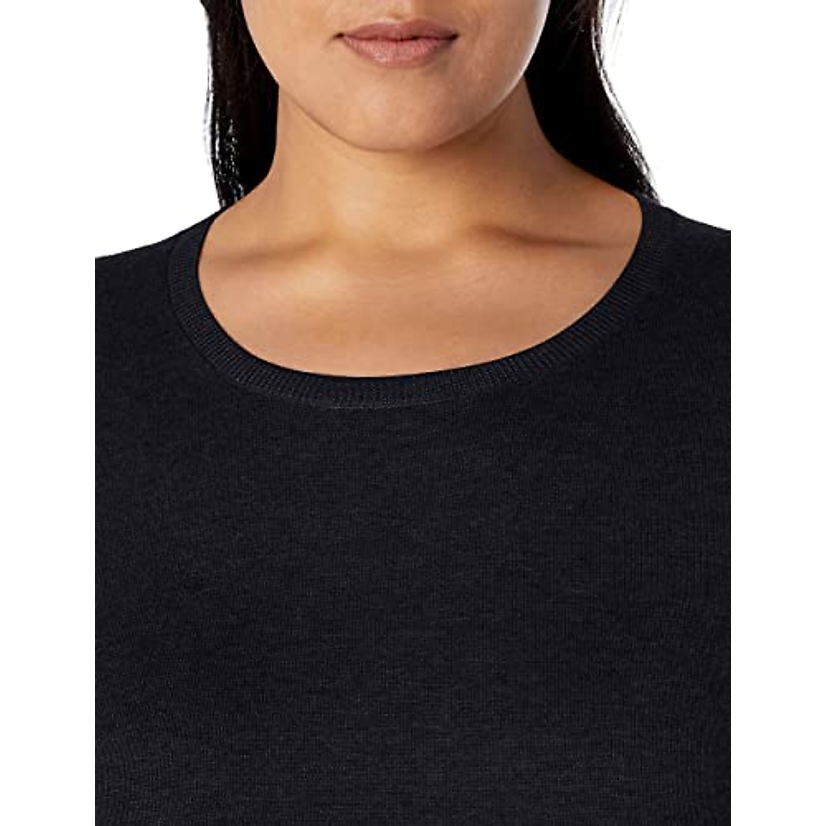 Amazon Essentials Women's Long-Sleeve Lightweight Crewneck Sweater (Available in Plus Size), Black, X-Large