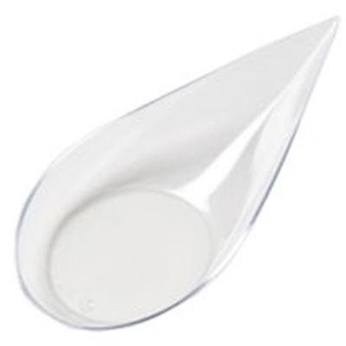 Zappy - 100 Clear 4 Inches Plastic Tear Drop Appetizer Spoon Clear Plastic Spoon Tasting Spoons Soup Spoons/Asian Spoon Dessert Dish Bowls Teardrop Plates Spoons