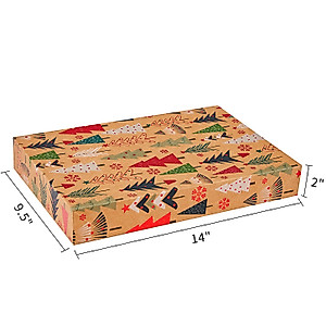 SUNCOLOR 12 Pack 14" Brown Large Christmas Gift Boxes With Lids For Clothes Presents