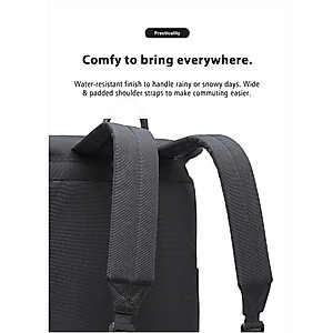 SansPeur FERDA Backpack, Casual Back Pack with Laptop Sleeve, designed for Work, Travel, School & College, Black