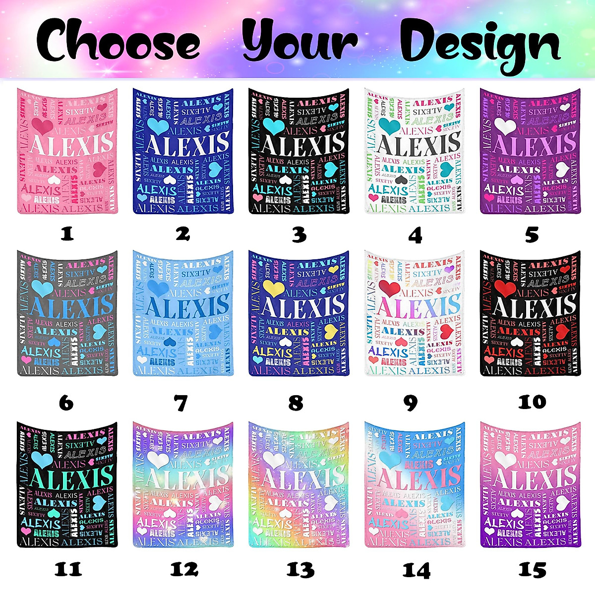 Personalized Name Blanket for Kids Boys Girls, Personalized Name Blanket for Daughter Son Custom Blanket with Name for Adult Personalized Baby Blankets for Christmas Valentine's Day Gifts