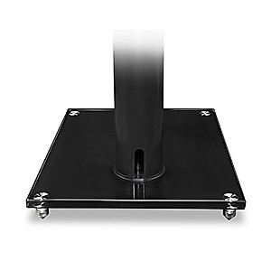Mount-It! Floor Speaker Stands for Satellite Speakers and Surround Sound (5.1 and 2.1) Systems, Glass and Aluminum, 18 Inches Height, 22 Lbs Weight Capacity, Black