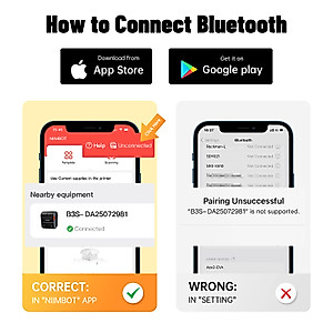 NIIMBOT Label Maker Machine, B3S Thermal Label Maker, Upgrade 3Inch Thermal Label Printer, Portable Label Maker with 1Pack 70x40mm Label, Bluetooth Label Makers for Clothing, Barcode & Small Business