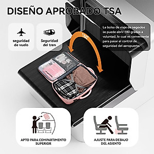 XJ-HOME Women Travel Laptop Backpack with USB Charging Port, Backpack for Traveling on Airplane with Laptop Compartment, Carry on Backpack Flight Approved with Luggage Strap, Fit for 15.6" Laptop,Pink