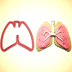 CookieCutterCom Brand Lungs Cookie Cutter 3.75 inch – 3d Printed Plastic – USA Made