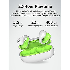 Wireless Ear Clip Headphones - Bluetooth 5.3 Earring Headphones with Mic for iPhone & Android, Open Ear Wireless Earbuds Immersive Superior Sound, 25hrs Playtime Waterproof Sport Earring Earbuds