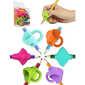 Firesara Pencil Grips, Original Breakthrough Assorted Writing Aid Grip Trainer Posture Correction Finger Grip for Kids Preschoolers Children Adults Special Needs for Lefties or Righties(4PCS)