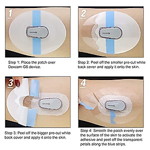 G6 Adhesive Patches-50Pack Waterproof Adhesive Patches for G6 Premium Transparent Overpatch 10 Days Long Stay Covers Easy to Use by One Hand