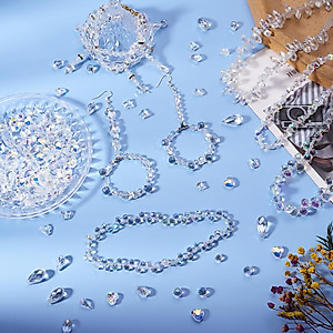 Beadtales 100pcs Crystal Glass Beads - 10mm Heart Faceted Rondelle Spacer Beads Bulk Loose Beads for Jewelry Making DIY Crafts